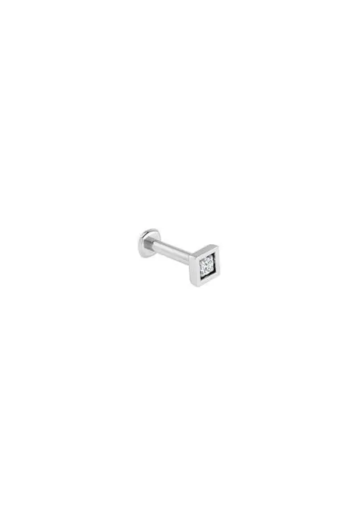 SEED2STONE Edgy Diamond Flat Back Single Stud Earring - White Gold