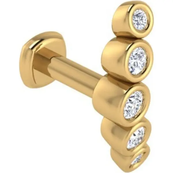 SEED2STONE Rockstar Diamond Flat Back Single Stud - Yellow Gold