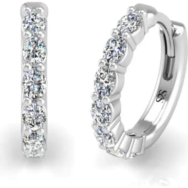 SEED2STONE The Big-o Diamond Hoop Earrings - White Gold