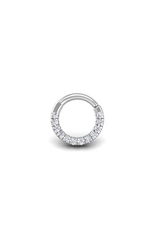 SEED2STONE Pavé Diamond Flat Hoop Earring - Silver