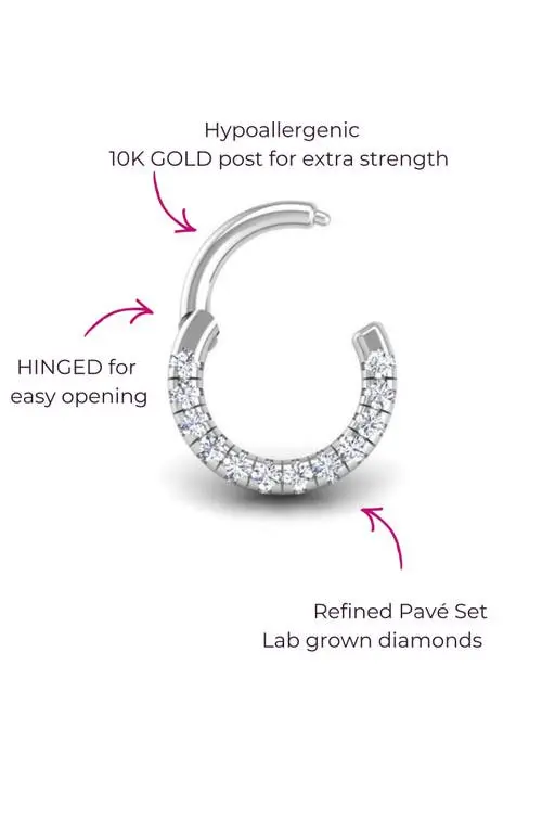 SEED2STONE Pavé Set Lab-grown Diamond Hoop - Silver