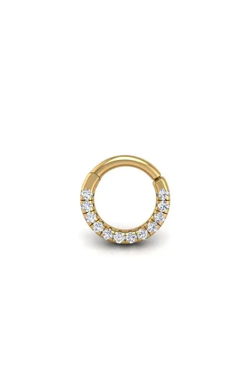 SEED2STONE Pavé Diamond Flat Hoop Earring - Yellow Gold