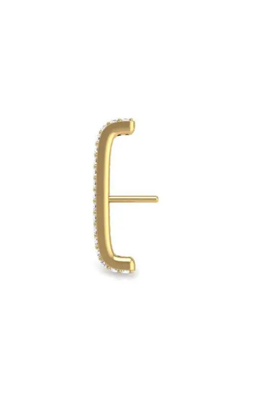 SEED2STONE Diamond Pavé Vertical Ear Crawler - Yellow Gold