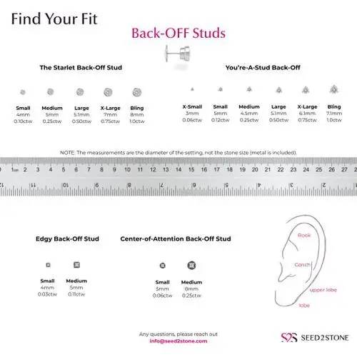 SEED2STONE Edgy Back-off Stud - Silver