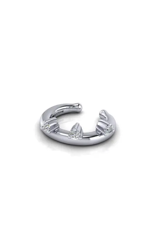 SEED2STONE Triple-threat Diamond Ear Cuff - Silver