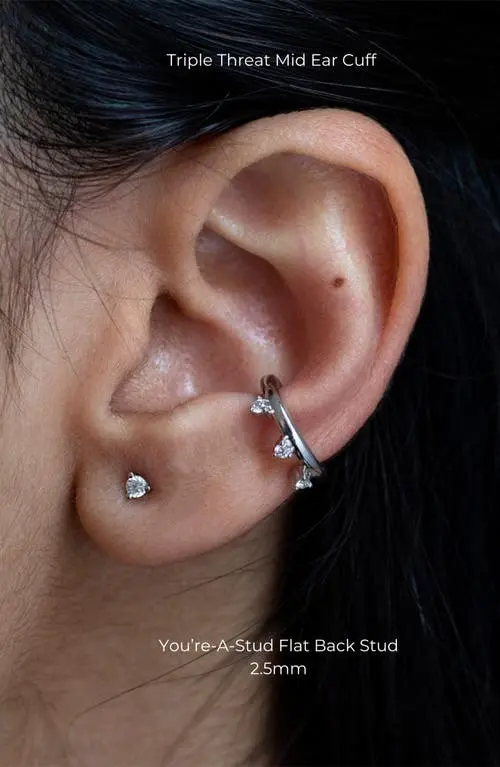 SEED2STONE Triple-threat Diamond Ear Cuff