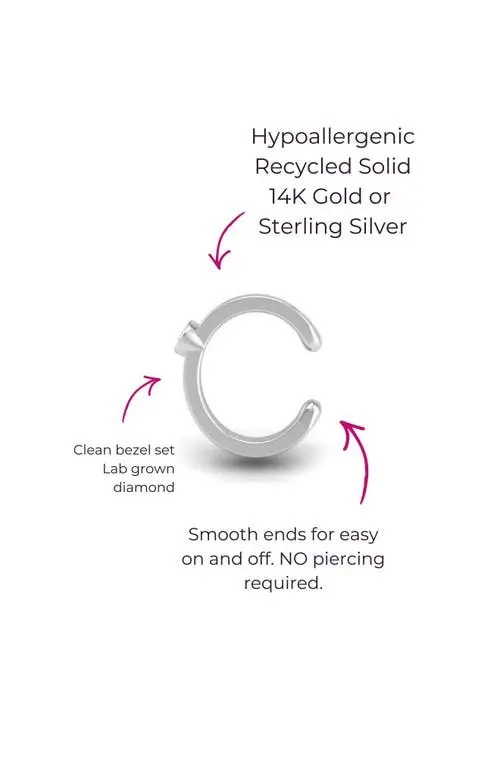 SEED2STONE Muse Mid Ear Cuff - Silver