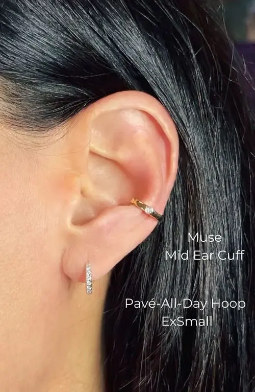 SEED2STONE Muse Solitaire Diamond Ear Cuff - Yellow Gold