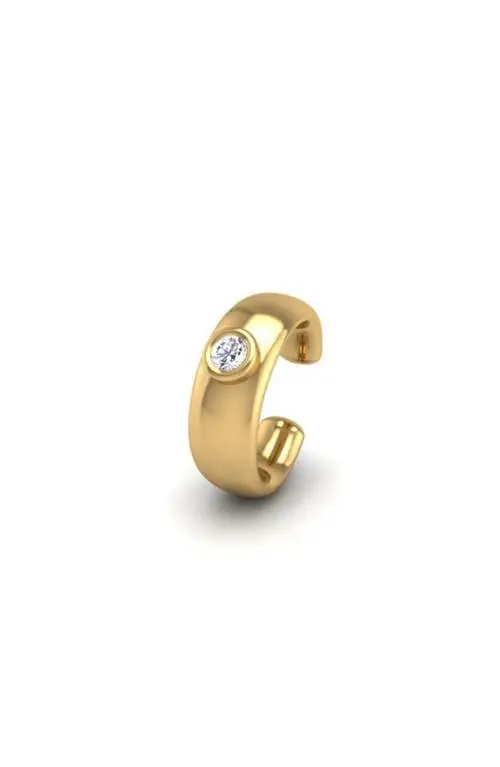 SEED2STONE Wide Cyclops Diamond Ear Cuff - Yellow Gold