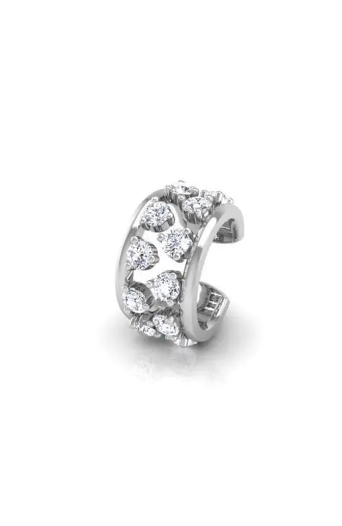 SEED2STONE Double-wave Diamond Ear Cuff - Silver