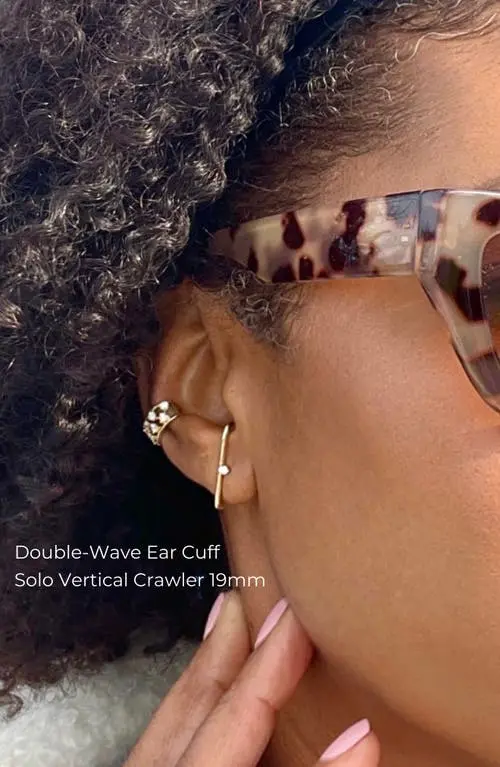 SEED2STONE Double-wave Diamond Ear Cuff - Silver
