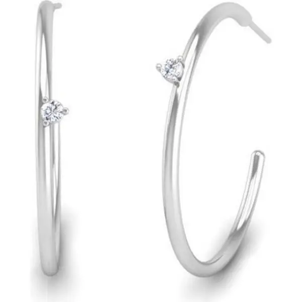 SEED2STONE Hoop Earrings With Lab Grown Diamonds - Silver