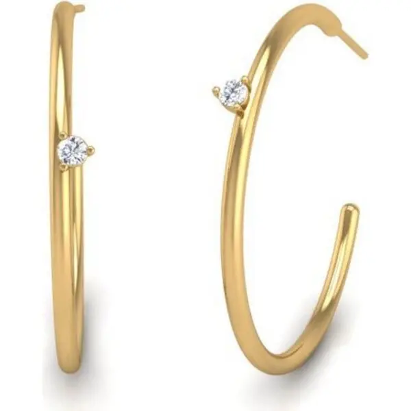 SEED2STONE Hoop Earrings With Lab Grown Diamonds - Yellow Gold