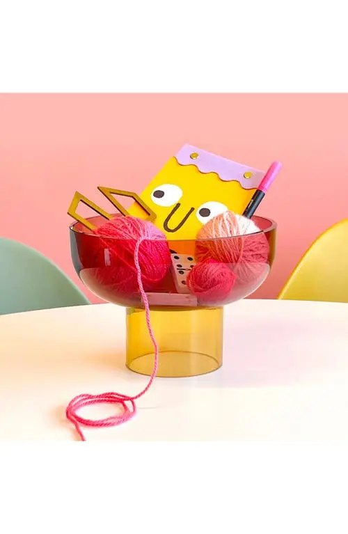 CLOUDNOLA Tip Top Glass Bowl - Pink/yellow