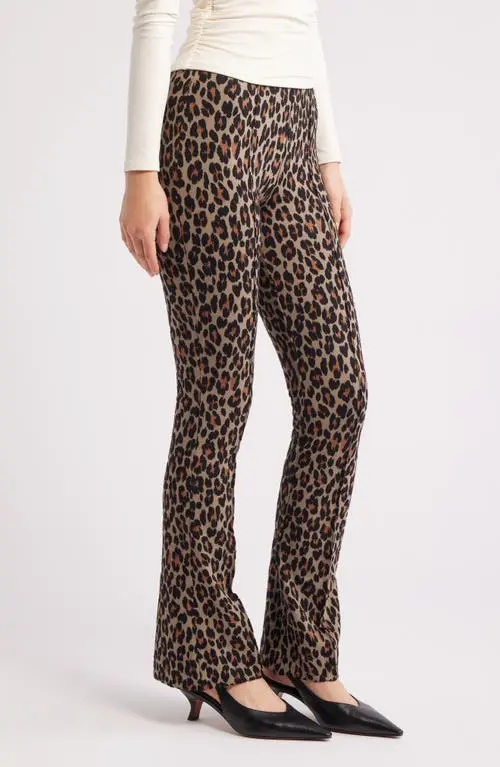 Spanx Leopard Print Slim Ponte Pants