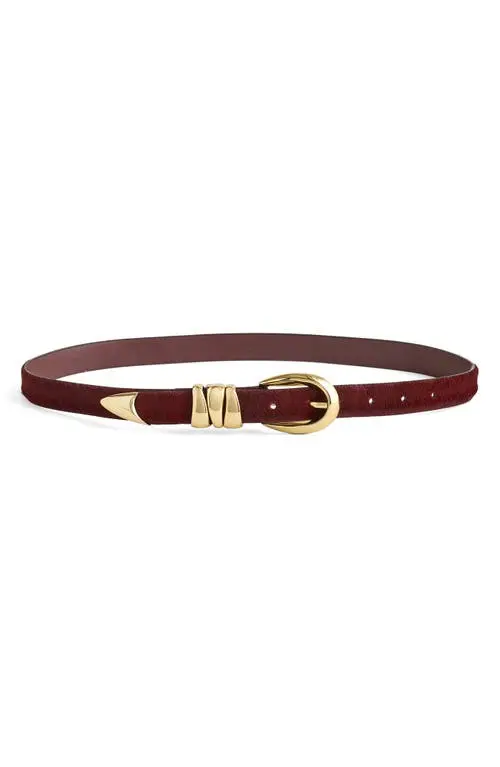 Madewell Triple Metal Keeper Genuine Calf Hair Belt - Cabernet