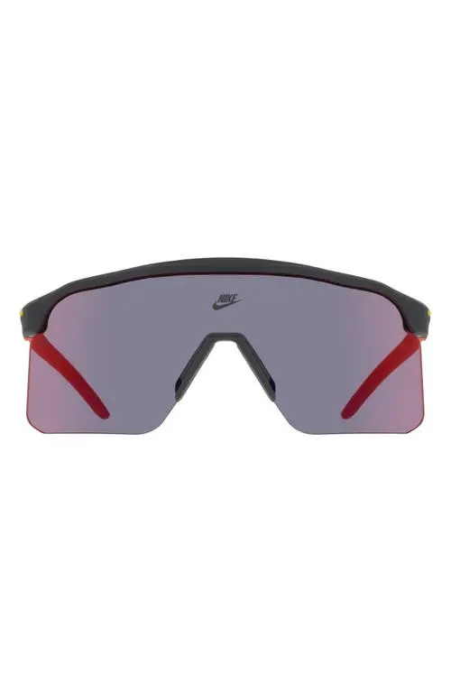 Nike Expedition 61mm Shield Sunglasses - Matte Dark Smoke Grey/red