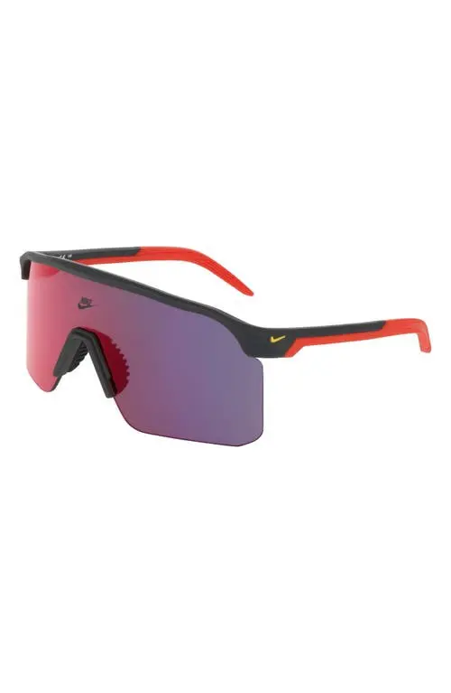 Nike Expedition 61mm Shield Sunglasses - Matte Dark Smoke Grey/red