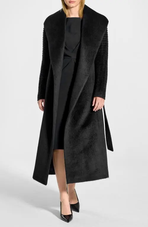 Sentaler Shawl Collar Alpaca Blend Wrap Coat