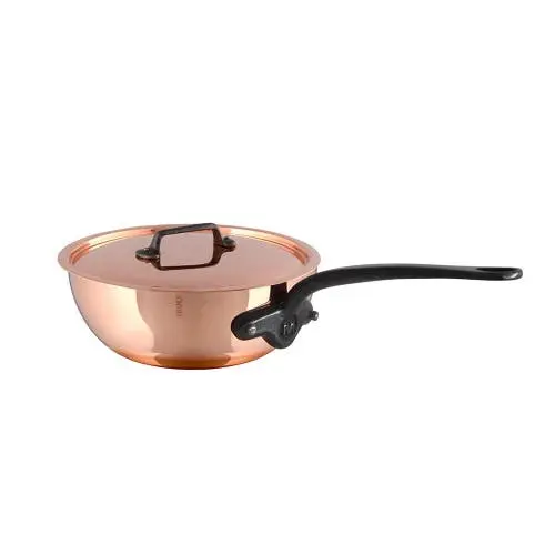 MAUVIEL M'150 Ci Curved Splayed Saute Pan With Lid - Copper