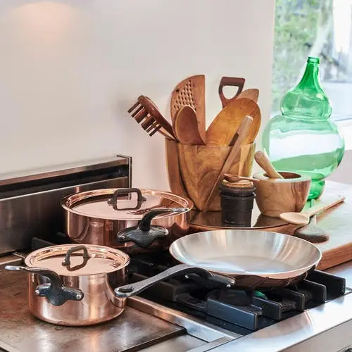 MAUVIEL M'150 Ci Curved Splayed Saute Pan With Lid