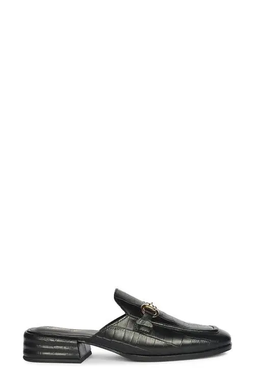 SAINT G Savannah Croc Embossed Mule - Black