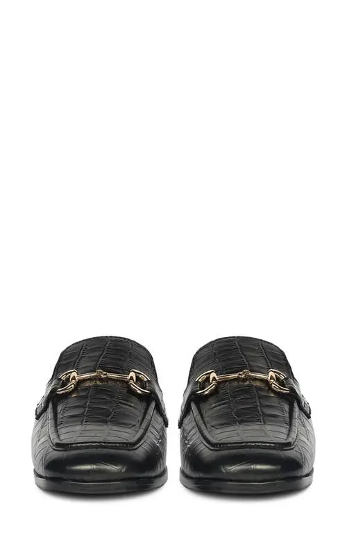 SAINT G Savannah Croc Embossed Mule - Black