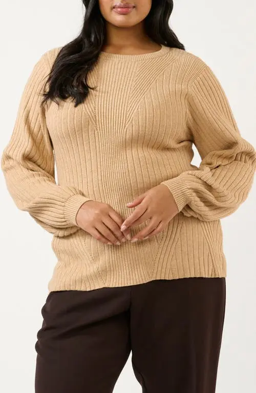 ESTELLE Remi Blouson Sleeve Mixed Rib Sweater
