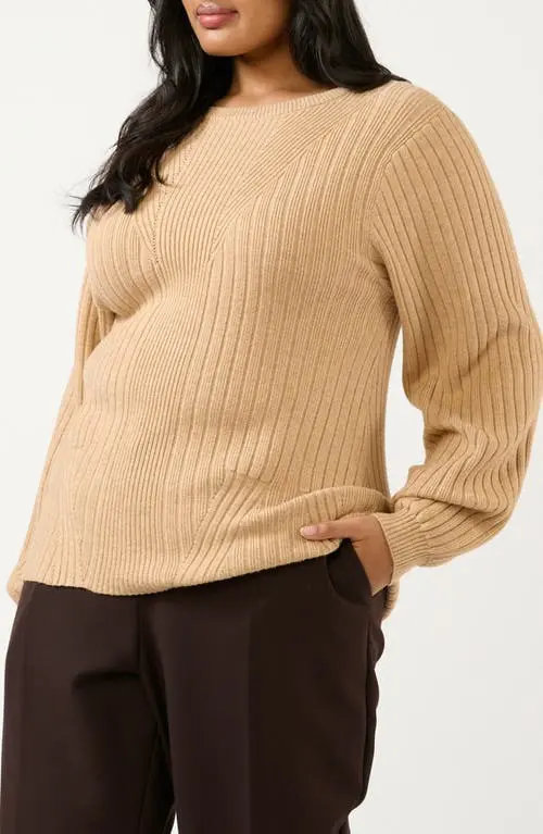 ESTELLE Remi Blouson Sleeve Mixed Rib Sweater
