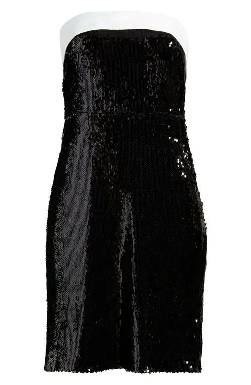 Eliza J Bow Back Sequin Strapless Dress