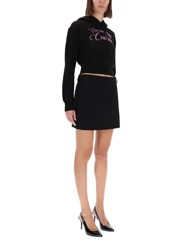 Versace Cropped Sweatshirt With Logo