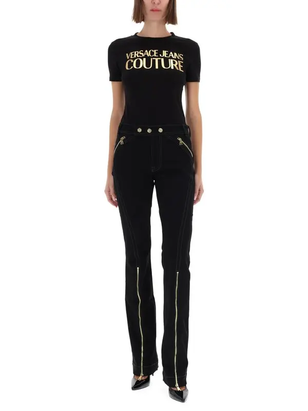Versace T-shirt With Logo - Black