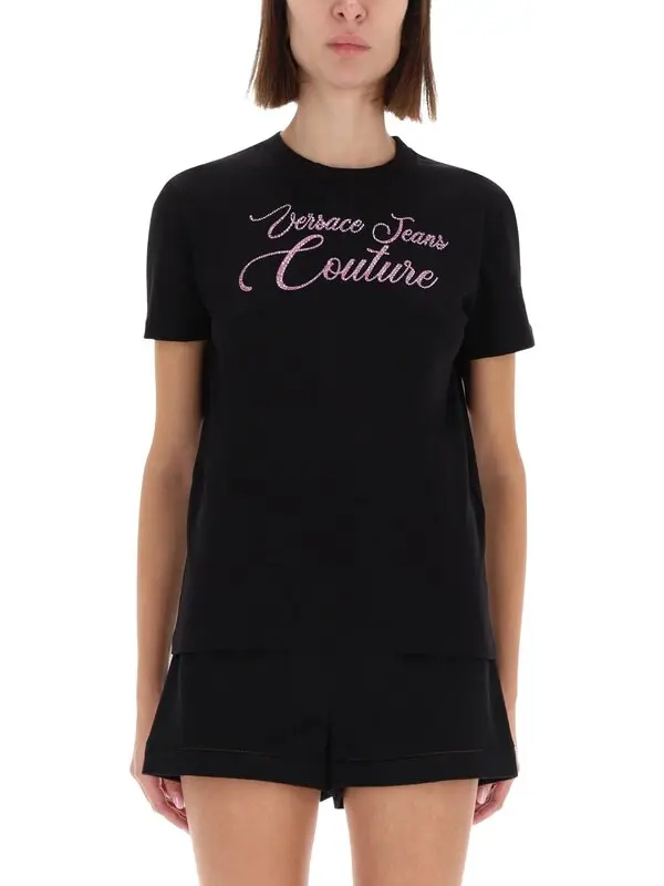 Versace Logo Rhinestone T-shirt
