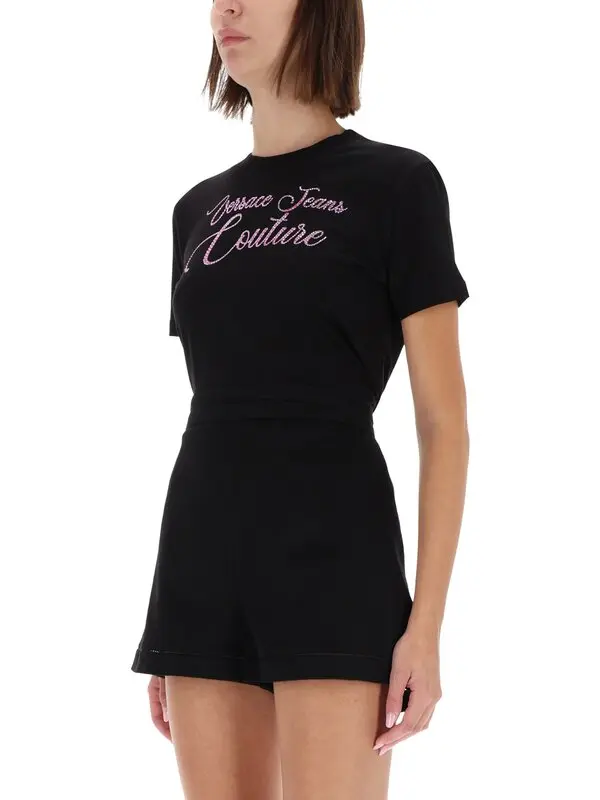 Versace Logo Rhinestone T-shirt