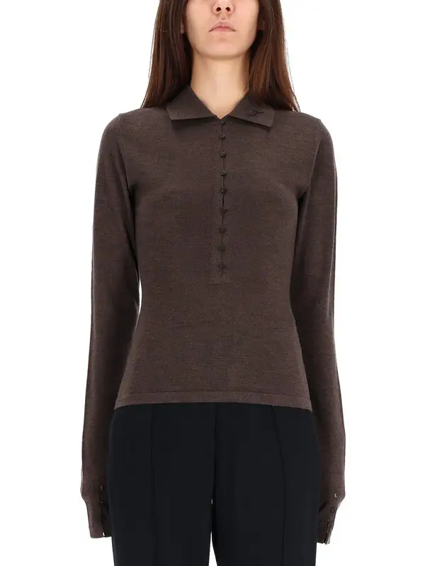Jacquemus Knitted Polo - Brown
