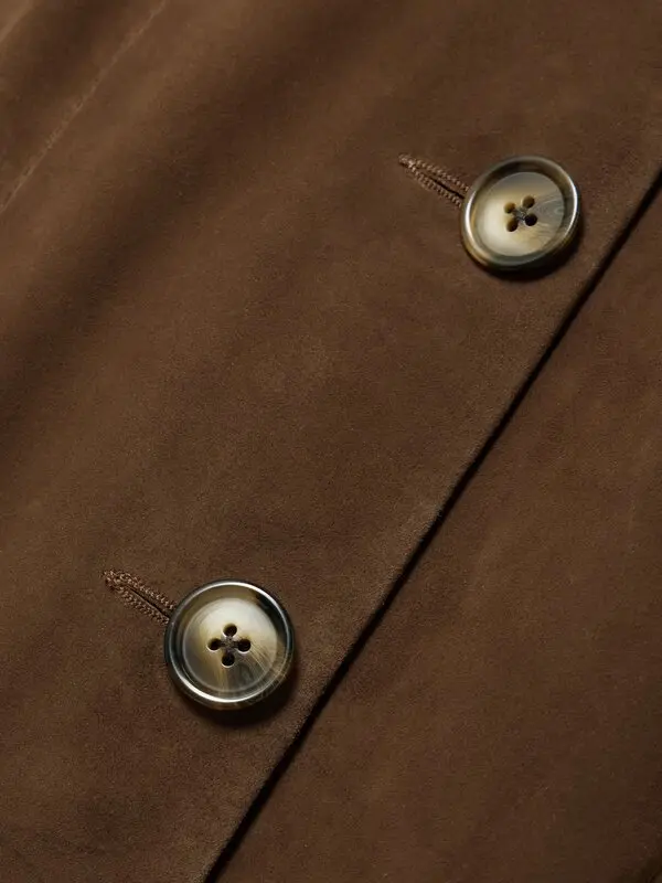 Rixo Astraea Paneled Suede Overcoat - Brown