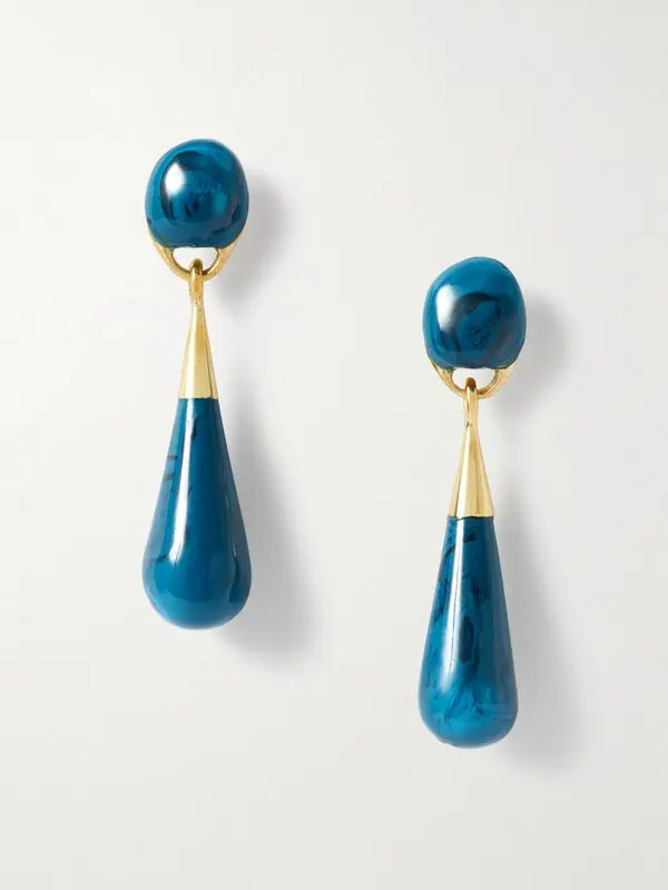 Dinosaur Designs Dew Drop Medium Earrings - Blue