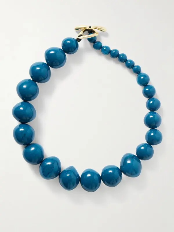 Dinosaur Designs Boulder Beaded Resin Necklace - Blue