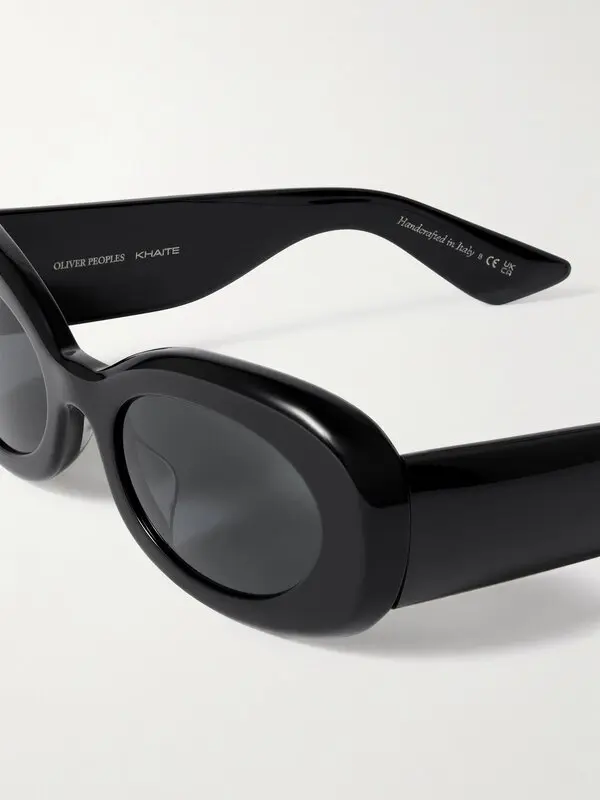 Oliver Spencer Khaite Oval-frame Sunglasses - Black