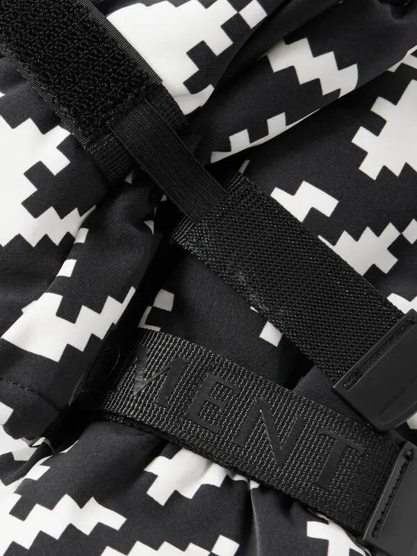 Perfect Moment Two-tone Printed Padded Shell And Leather Mittens