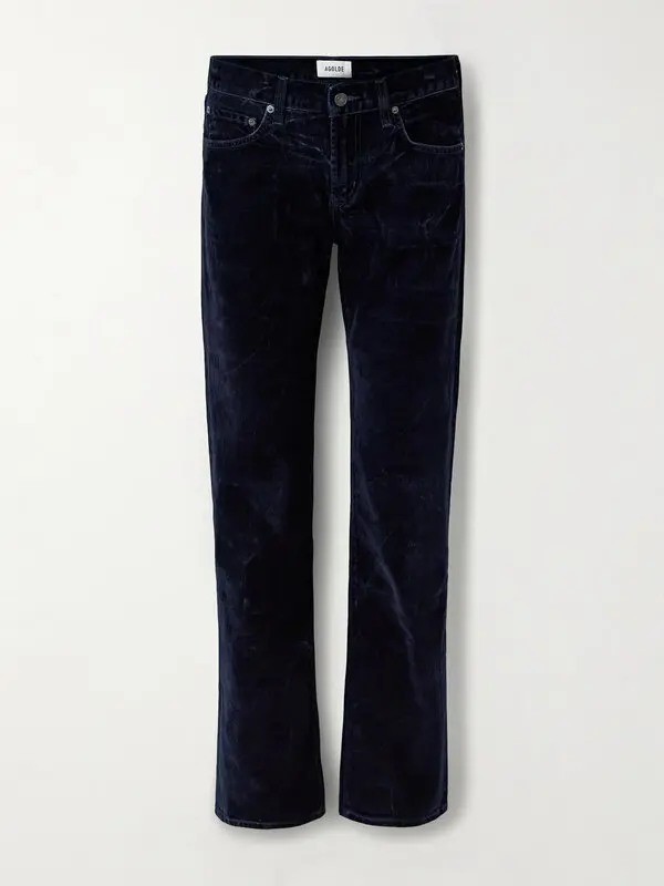 AGOLDE Cotton-blend Velvet Straight-leg Pants