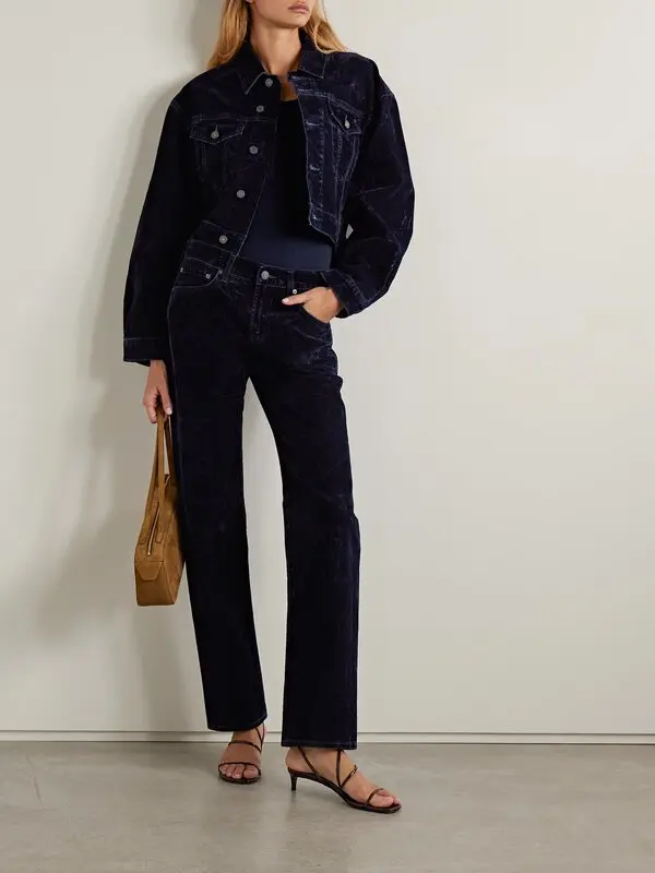 AGOLDE Cotton-blend Velvet Straight-leg Pants
