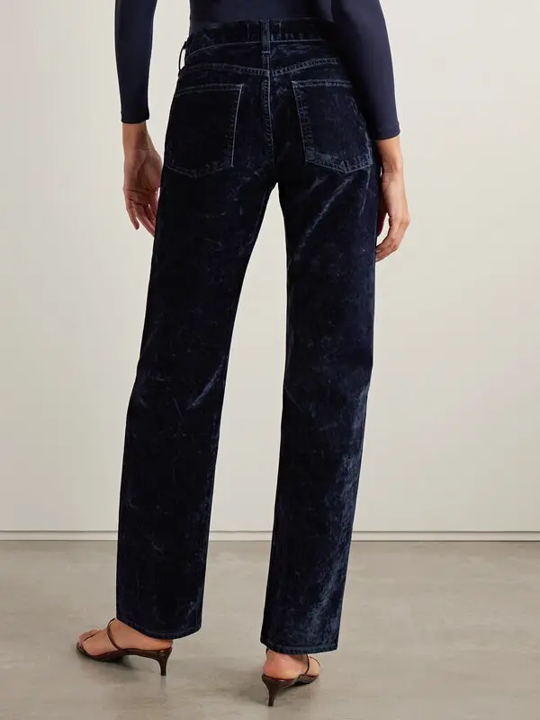 AGOLDE Cotton-blend Velvet Straight-leg Pants