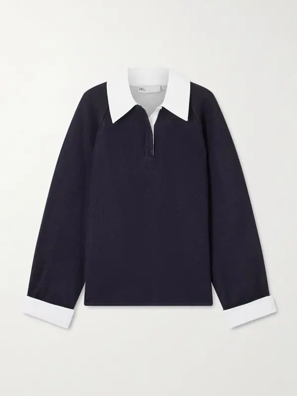 Tory Burch Wool And Cotton-blend Polo Shirt