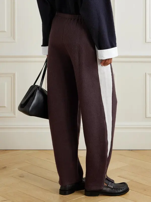 Tory Burch Wool And Cotton-blend Track Pants