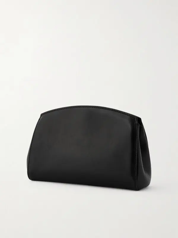 LIFFNER Leather Clutch With Gold-tone Push-lock - Black
