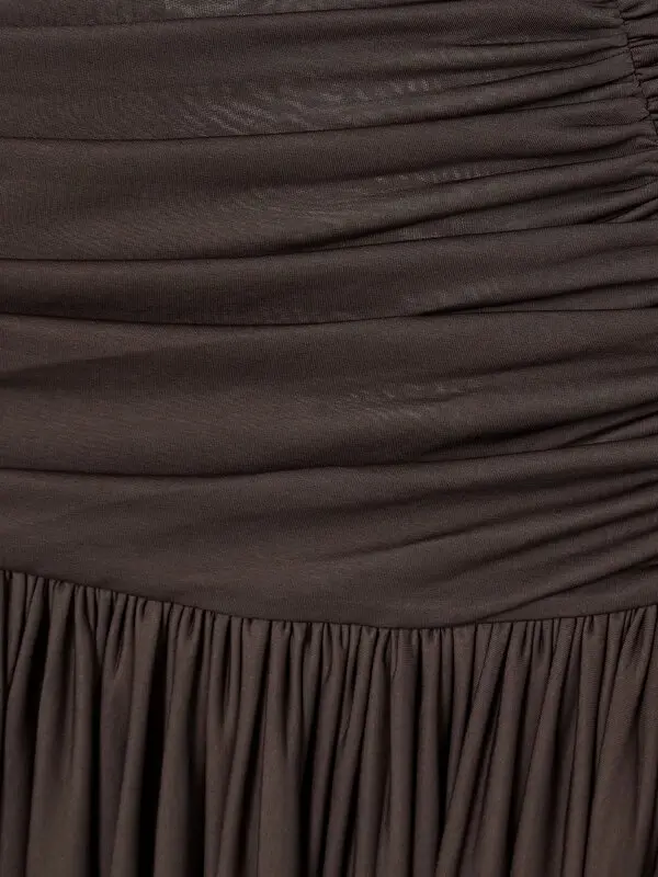 Christopher Esber Orion Ruched Gathered Maxi Skirt - Purple