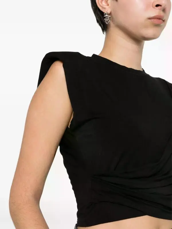 Simkhai Signature Estelle Draped-detail Top - Black