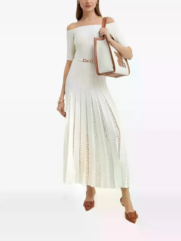 Gabriela Hearst Kurt Off-shoulder Pleated Dress
