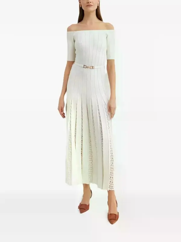 Gabriela Hearst Kurt Off-shoulder Pleated Dress